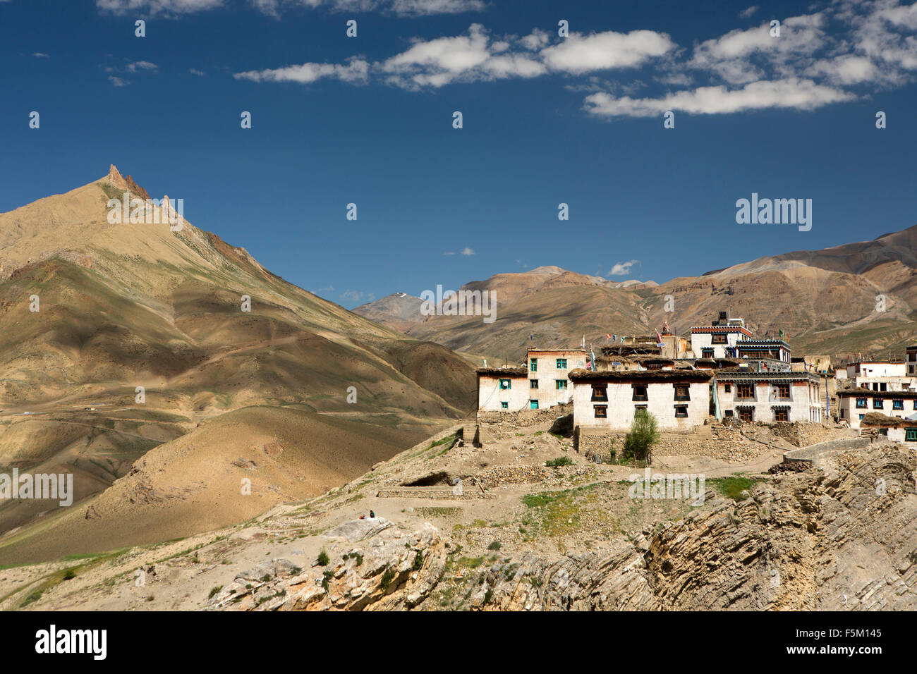 India, Himachal Pradesh, Spiti Valley, Kibber, high altitude village at ...
