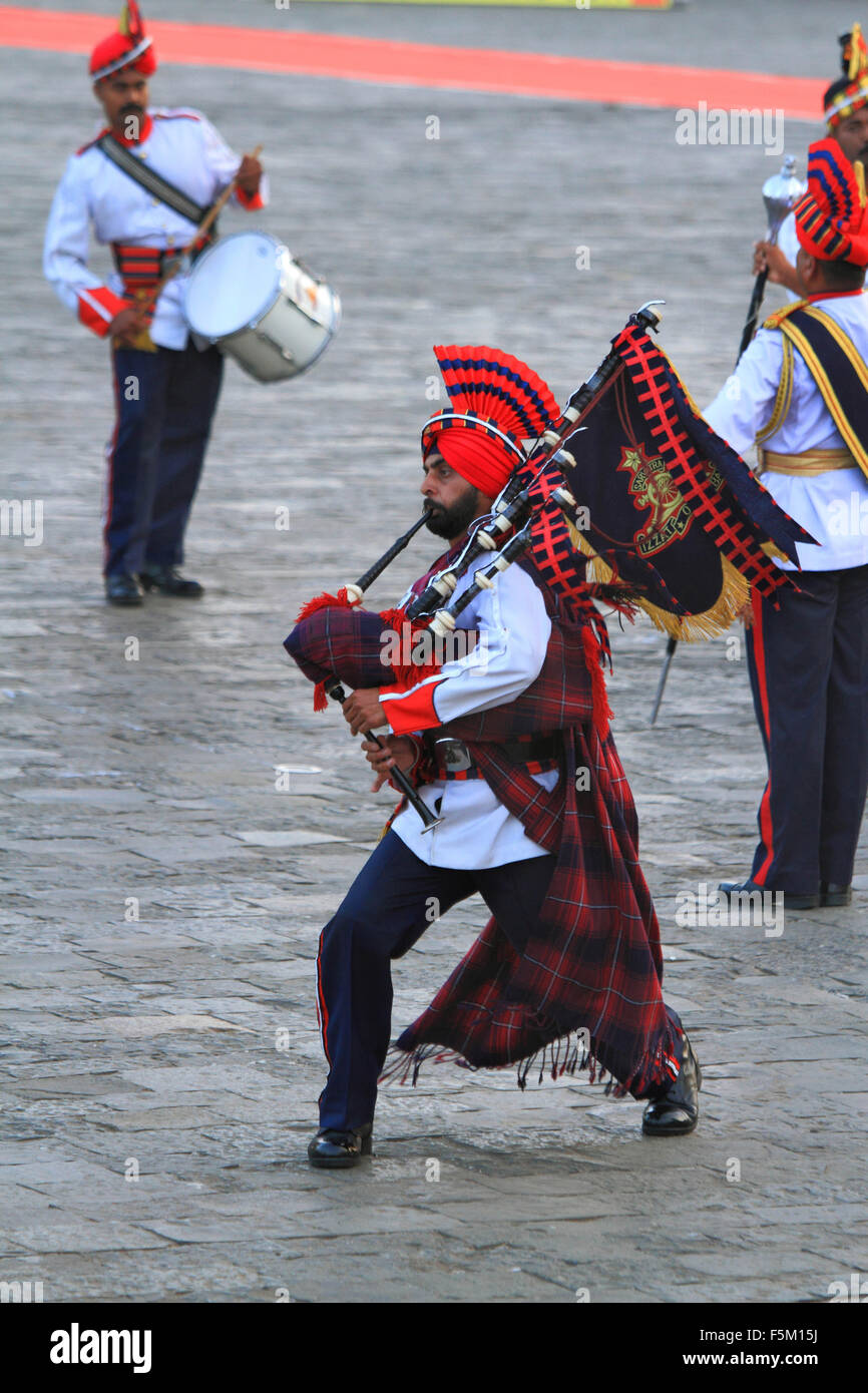 Dogra regiment playing bag pipe, gateway, mumbai, maharashtra, india ...