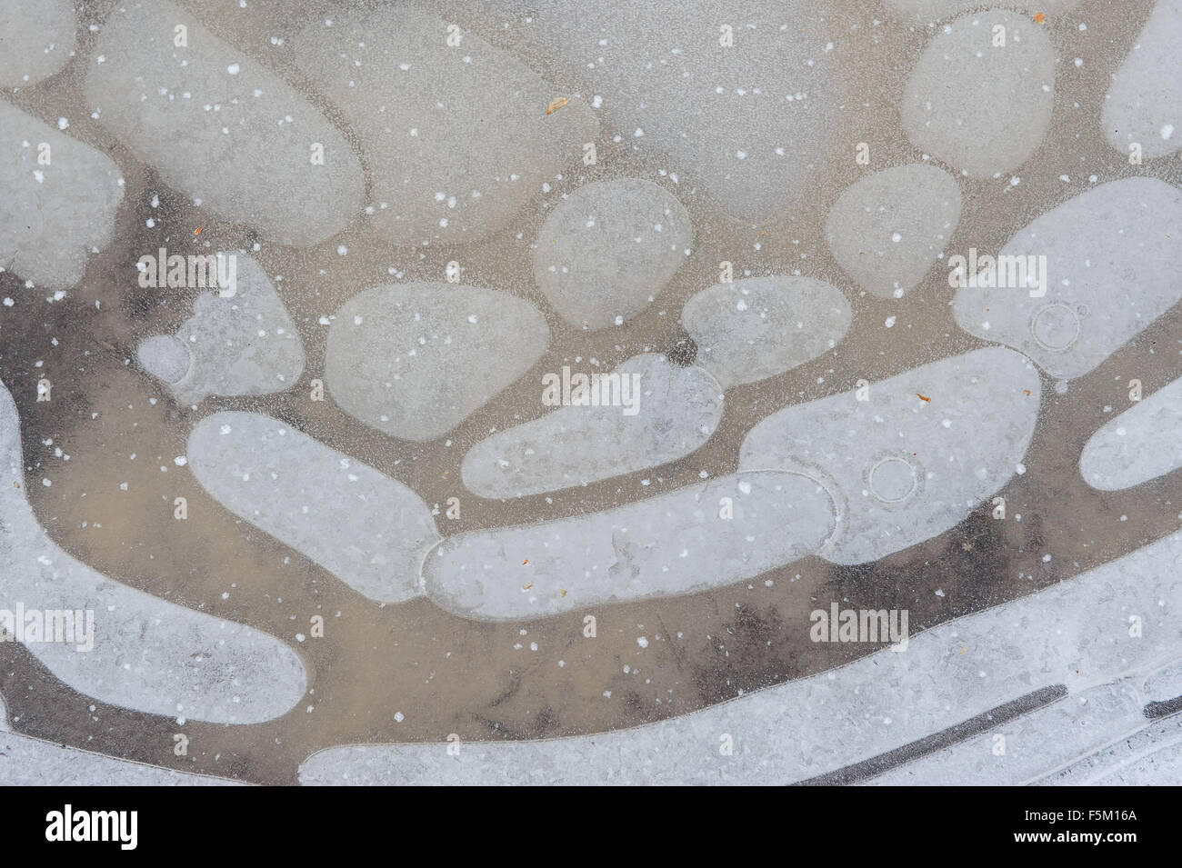 Oxygen bubbles frozen in ice Stock Photo - Alamy