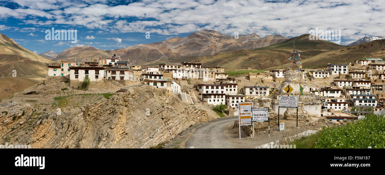 India, Himachal Pradesh, Spiti Valley, Kibber, high altitude village at ...