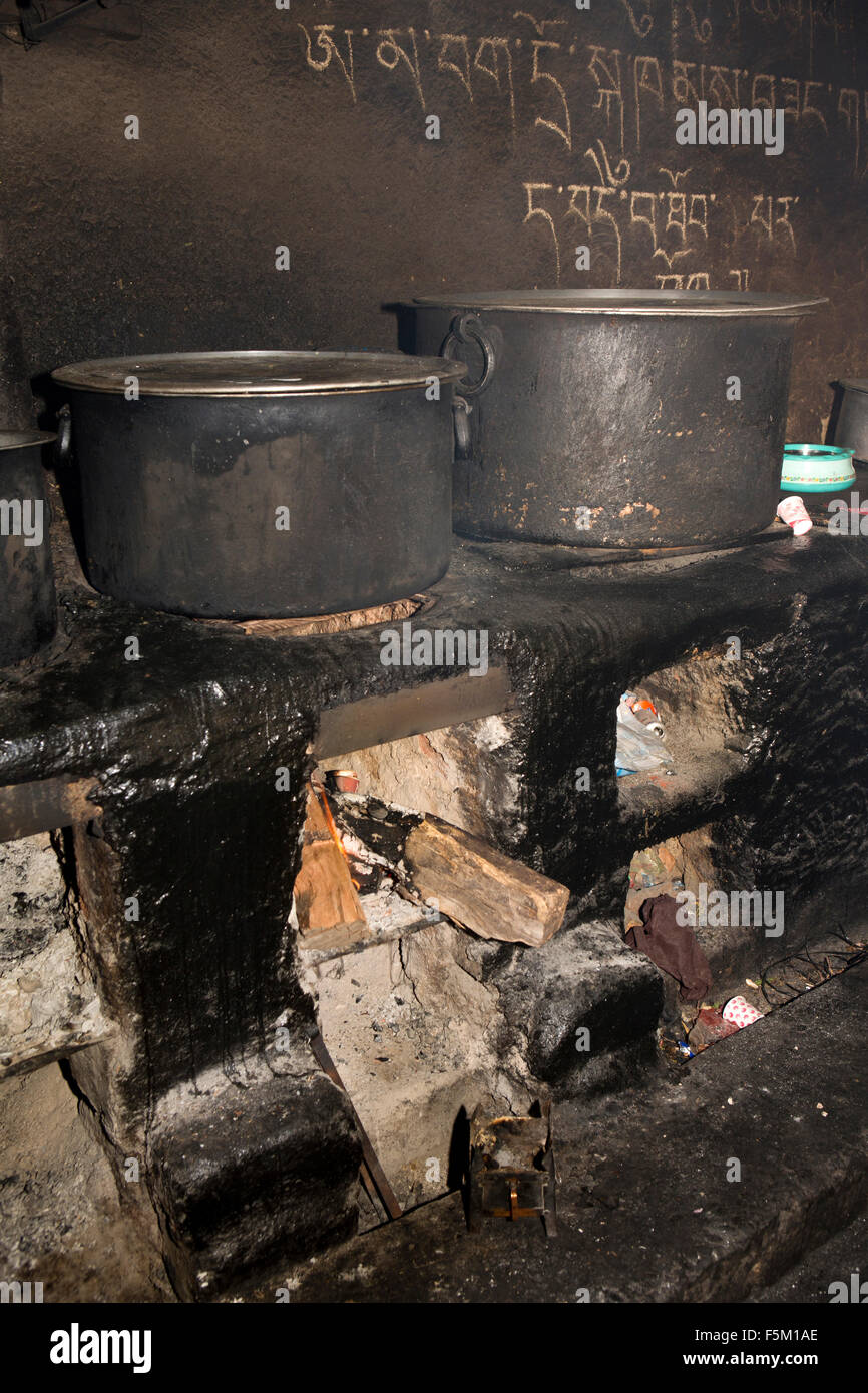 India, Himachal Pradesh, Spiti Valley, Key Monastery kitchen, large ...