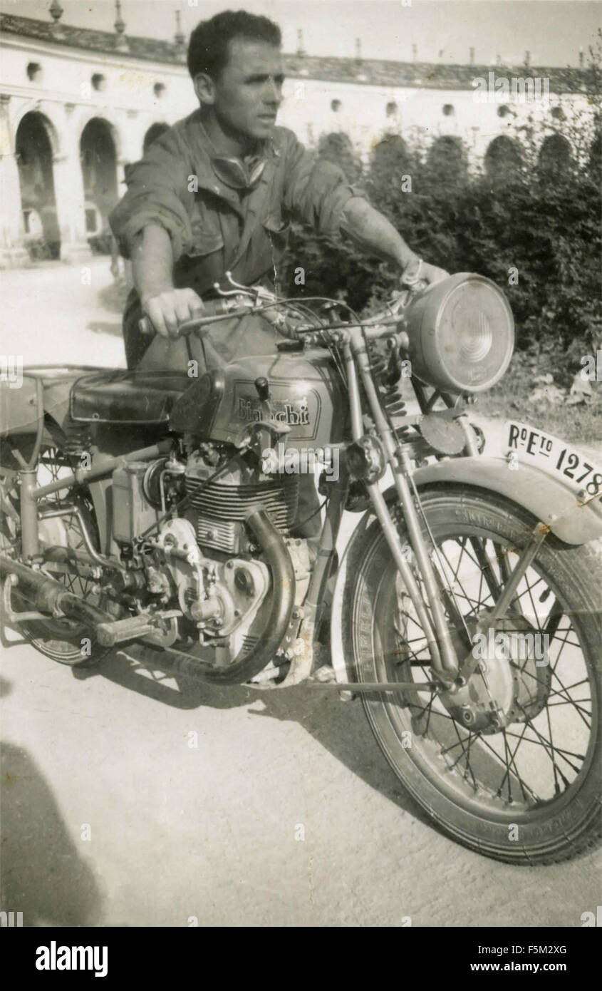 A motorcycle Bianchi 500 M military, Italy Stock Photo - Alamy