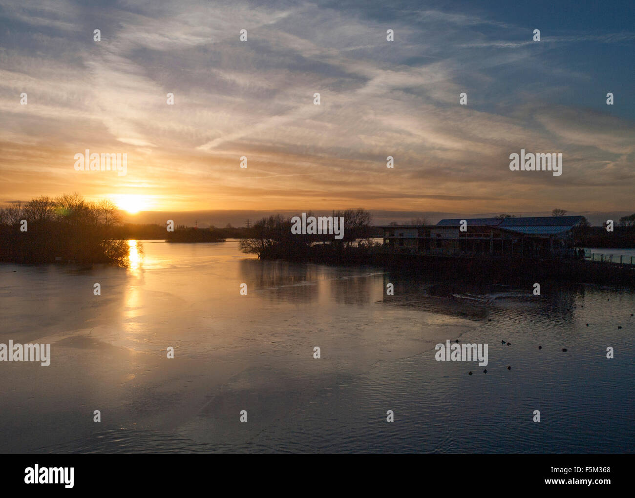 Sunset at Attenborough Nature Reserve in Nottingham, Nottinghamshire ...