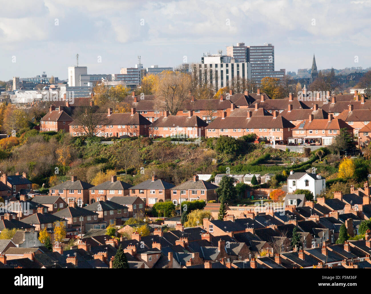 Rooftops in Sneinton and beyond to the city, captured from Colwick ...
