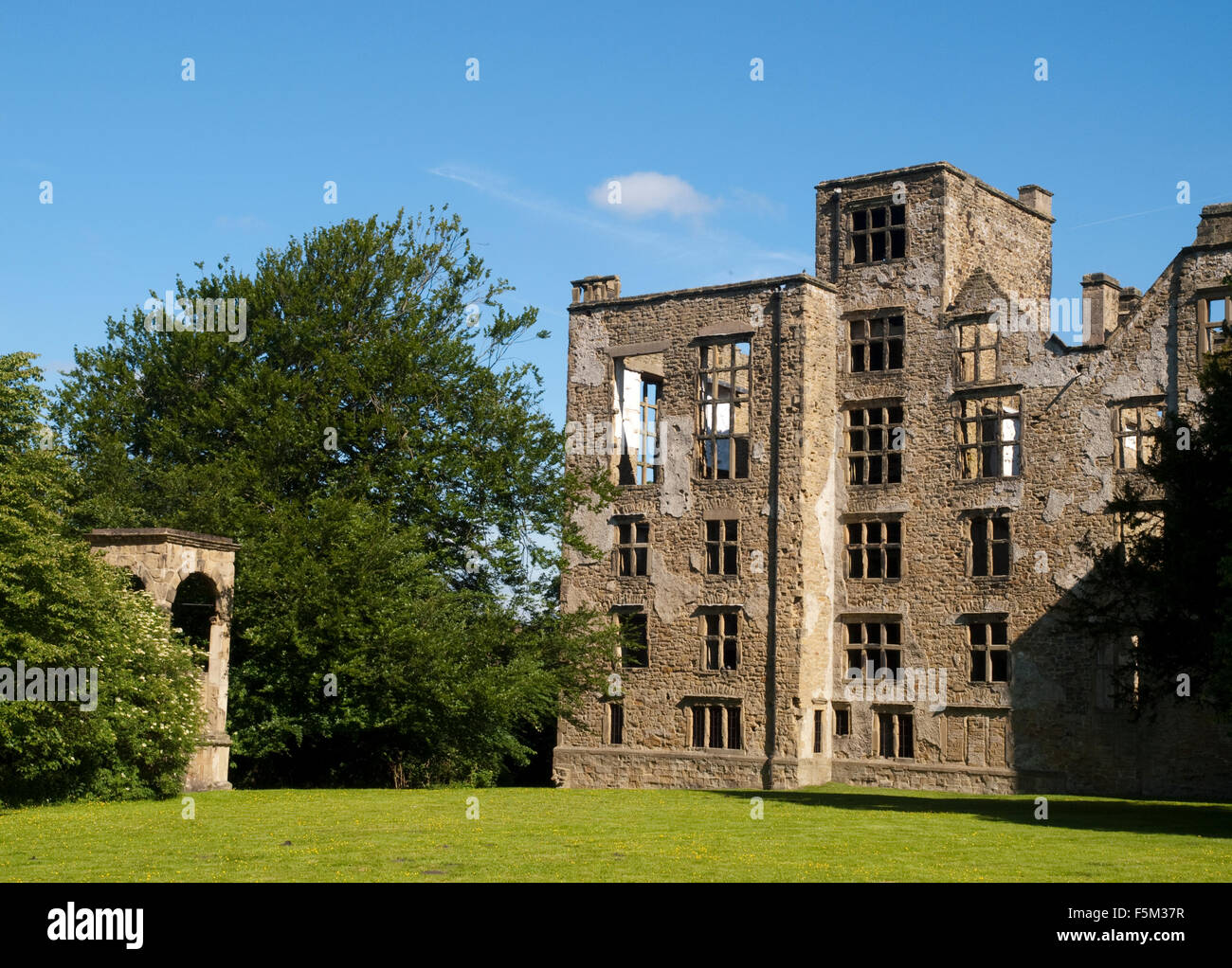 The Ruins of Old Hardwick Hall, Derbyshire England UK Stock Photo - Alamy