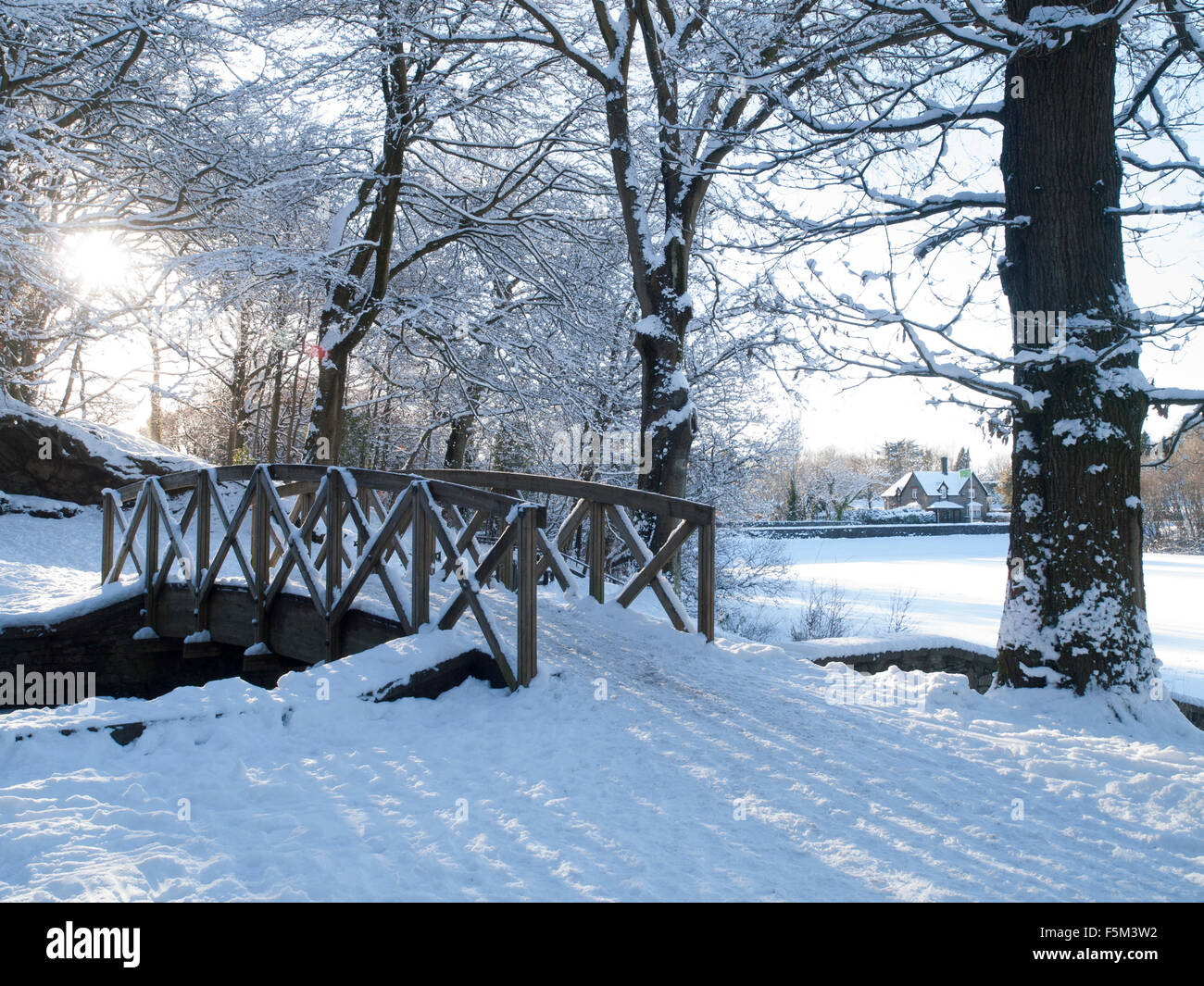 Winter snow at the Gnoll Estate Country Park in Neath, Port Talbot ...