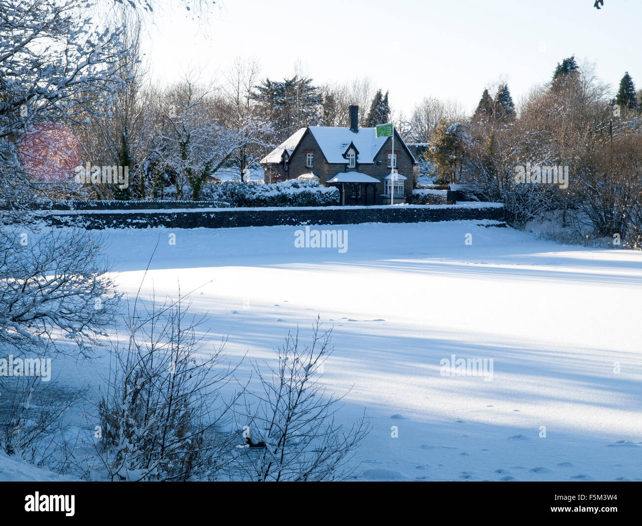 Winter snow at the Gnoll Estate Country Park in Neath, Port Talbot ...