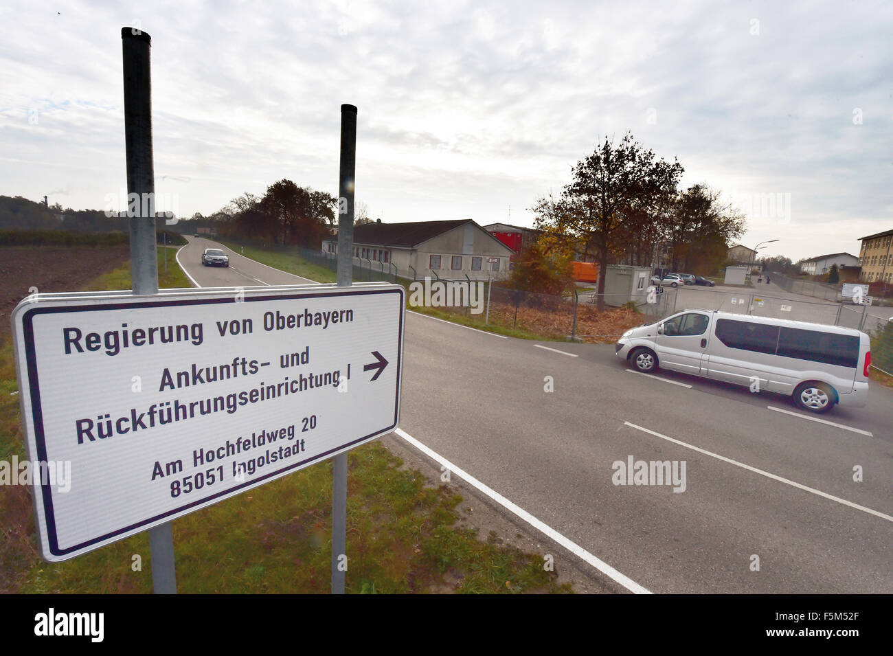 Manching, Germany. 6th Nov, 2015. The entrance to the former Max ...