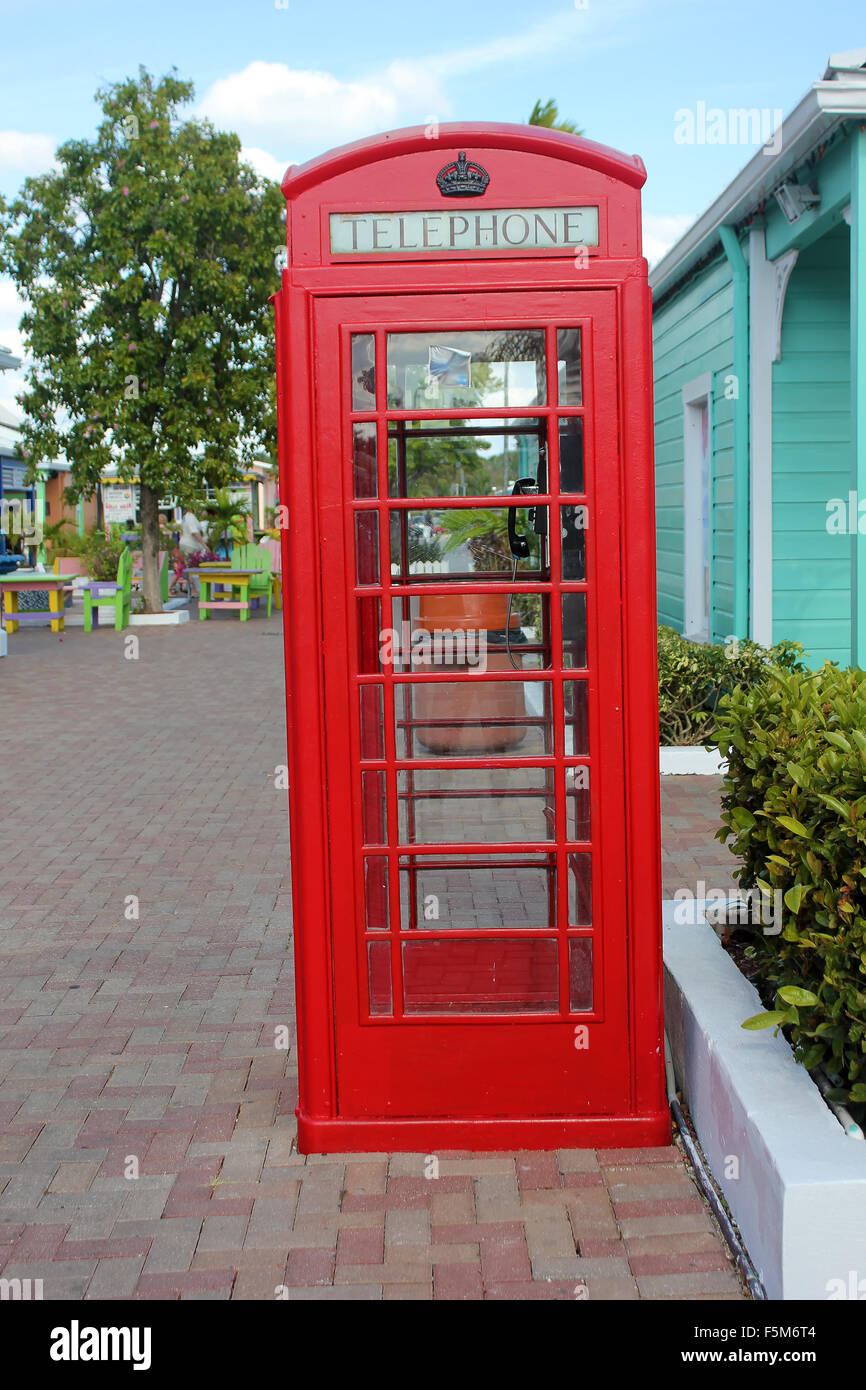 Red Phone Booth Stock Photo - Alamy