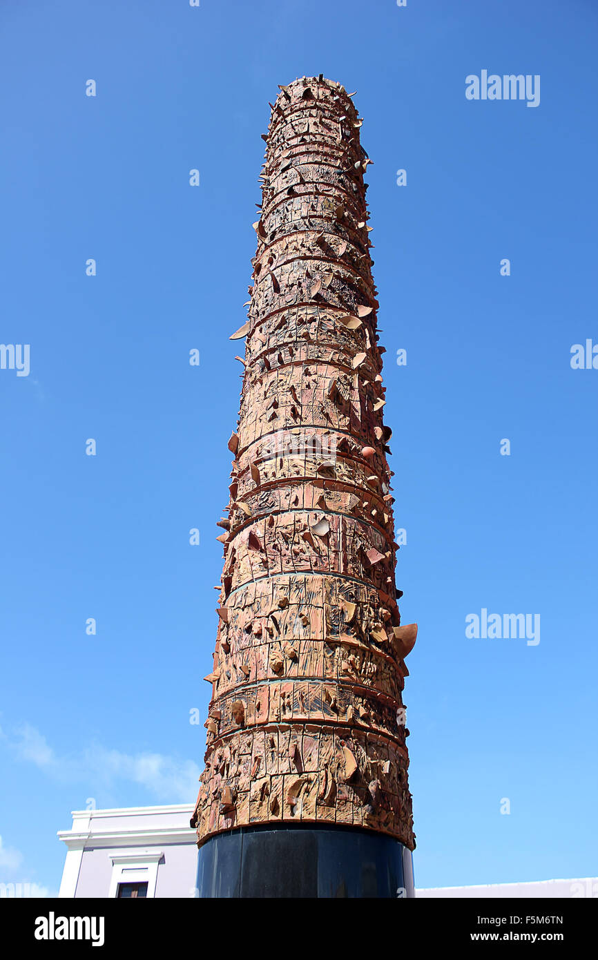 Totem Pole sculpture in Quincentennial Square, Old City of San Juan ...