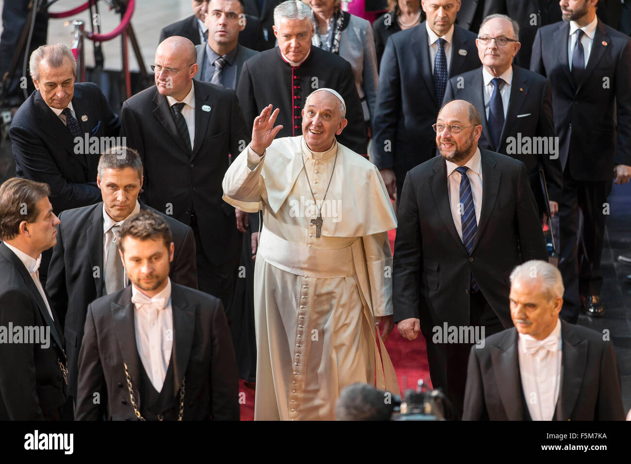 Strasbourg (north-eastern France) on 2014/11/25: Pope Francis at the ...