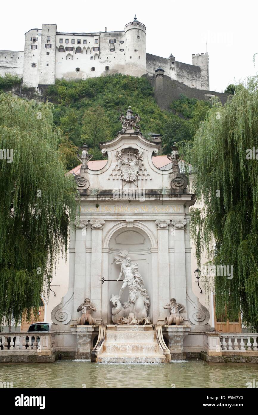 Neptune fountain hohensalzburg castle hi-res stock photography and ...