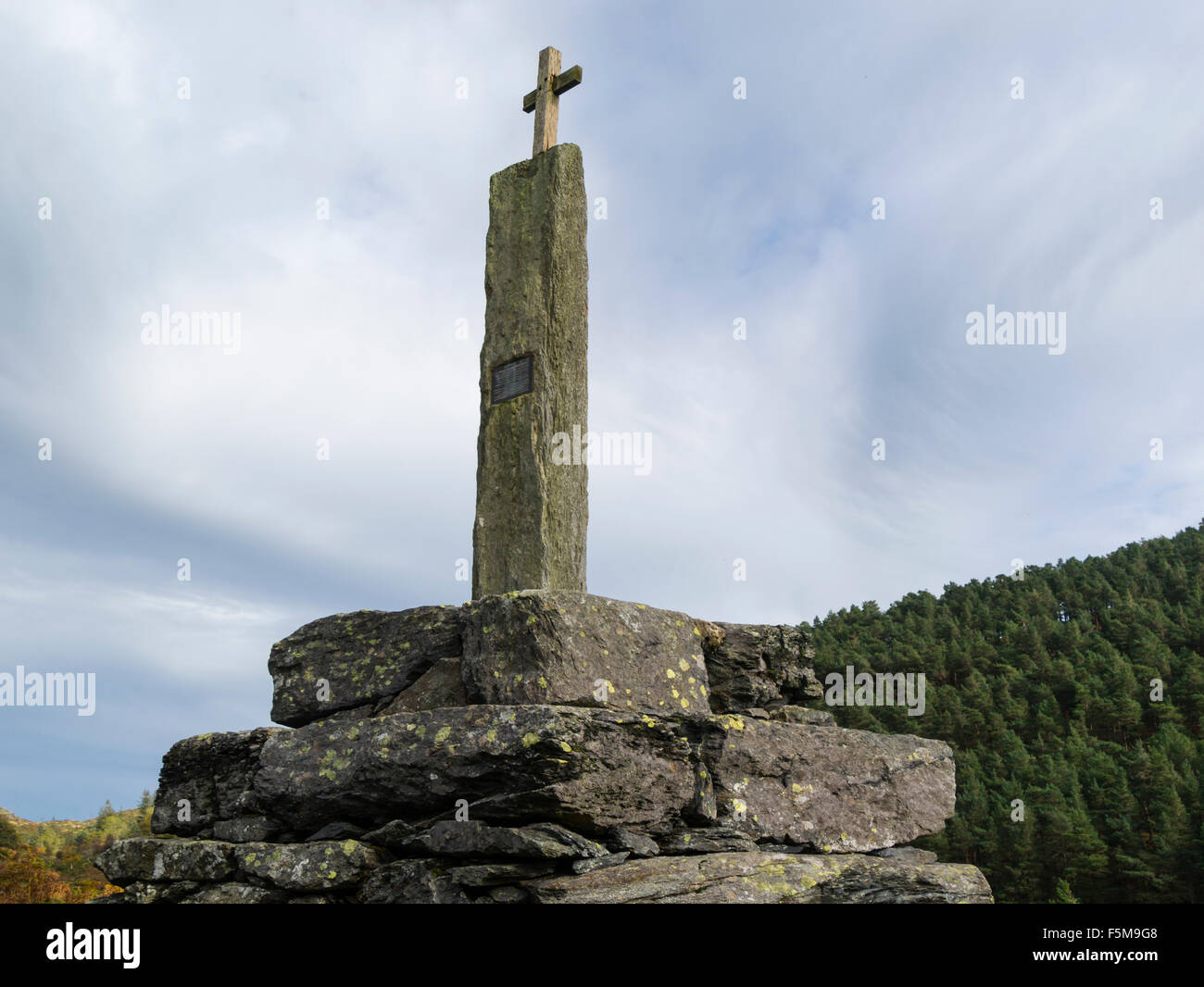 Taliesin monument Llyn Geirionydd Conwy North Wales UK Taliesin was 6th ...