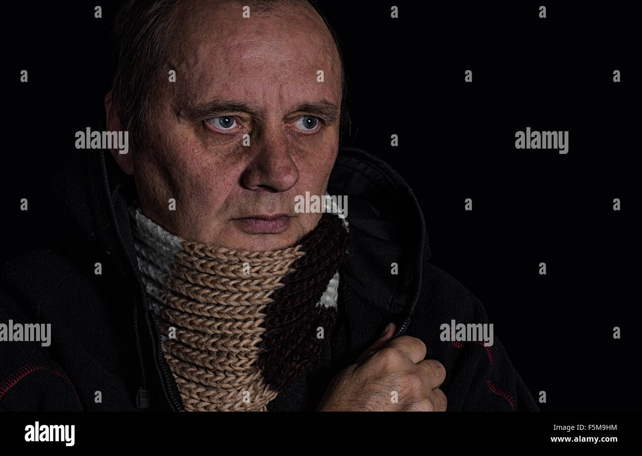 Portrairt of man contemplating His life Stock Photo - Alamy