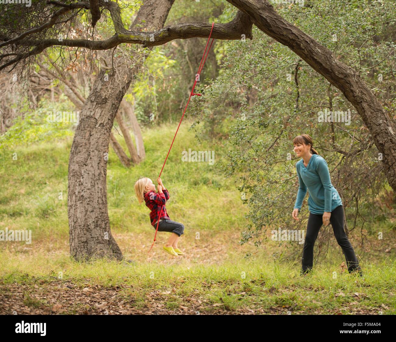 Boy swinging from tree hi-res stock photography and images - Alamy