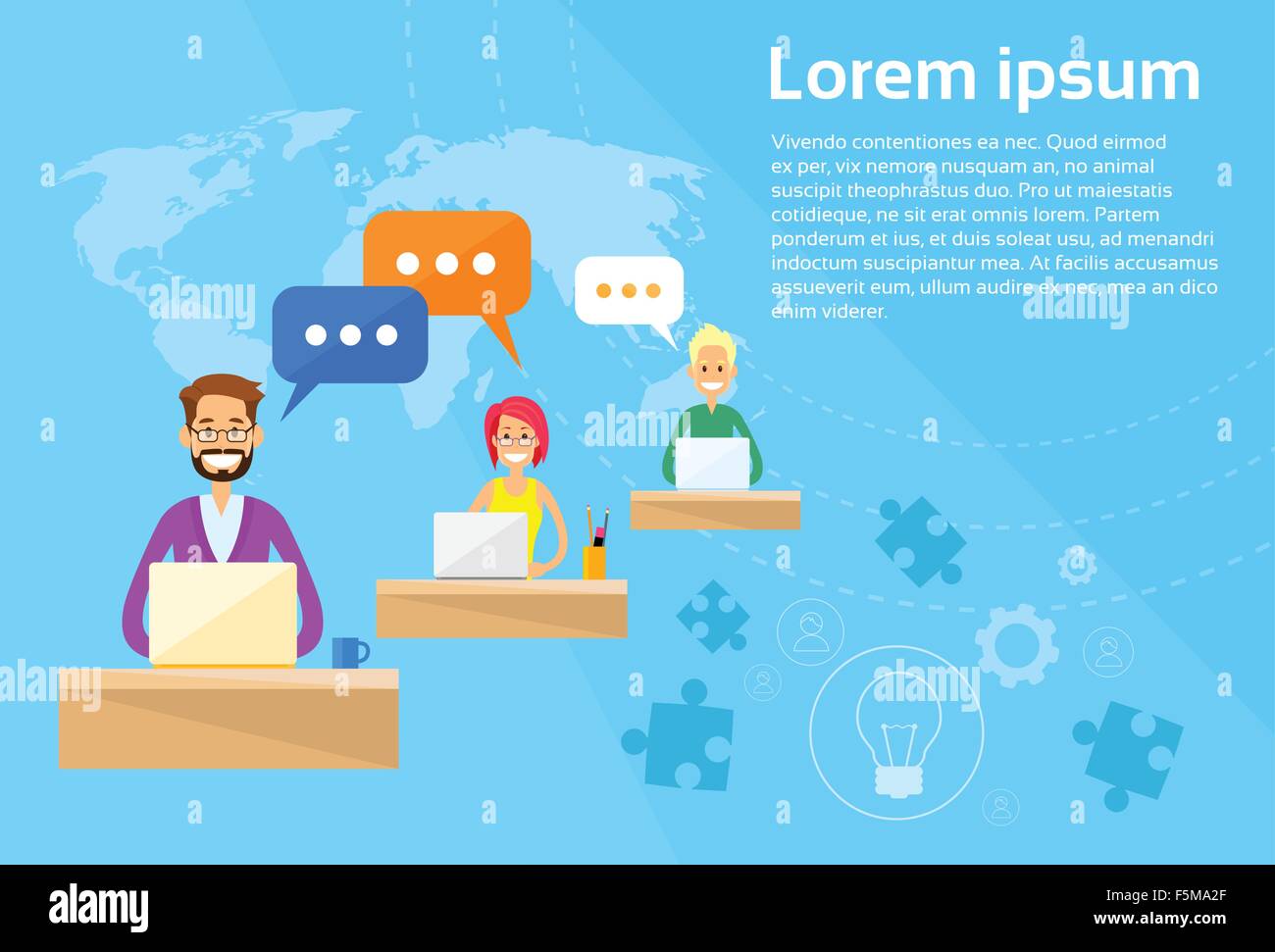 Remote Online Education Concept Students Using Laptop Stock Vector ...