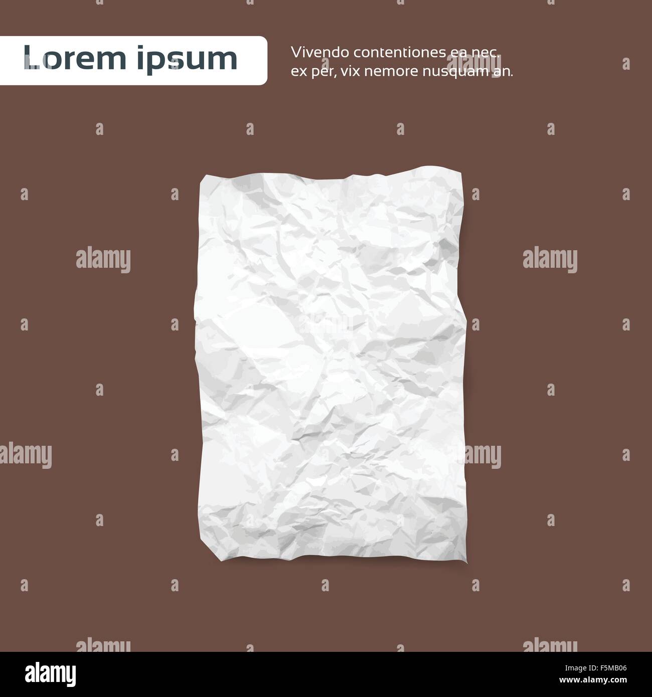 Blank Crumpled Paper Sheet, Empty Page Texture Brown Stock Vector Image ...