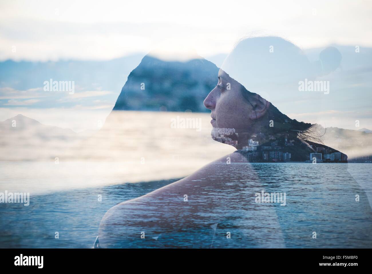Double exposure woman hi-res stock photography and images - Alamy