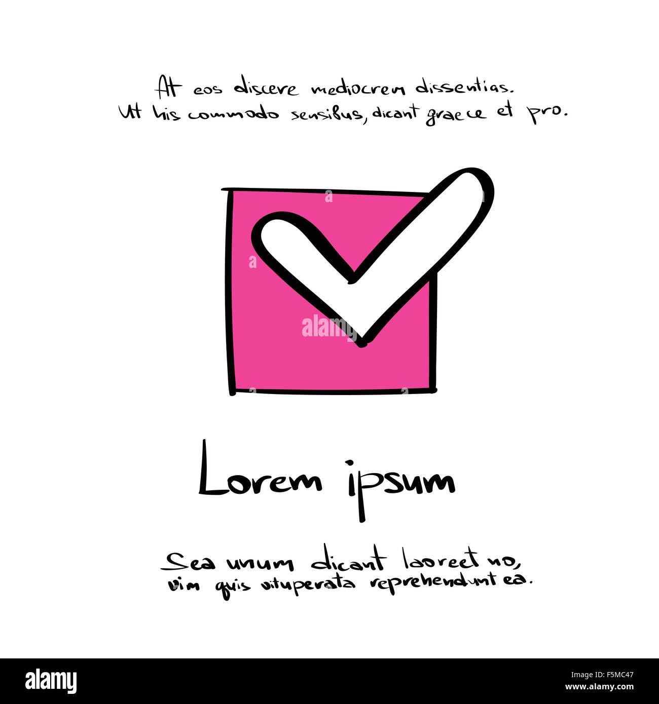 Check Box List Mark, Hand Draw Button Tick Sign Color Icon Stock Vector ...