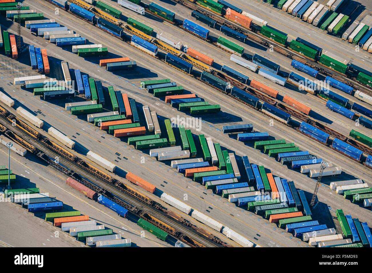 Shipping containers, aerial view Stock Photo - Alamy