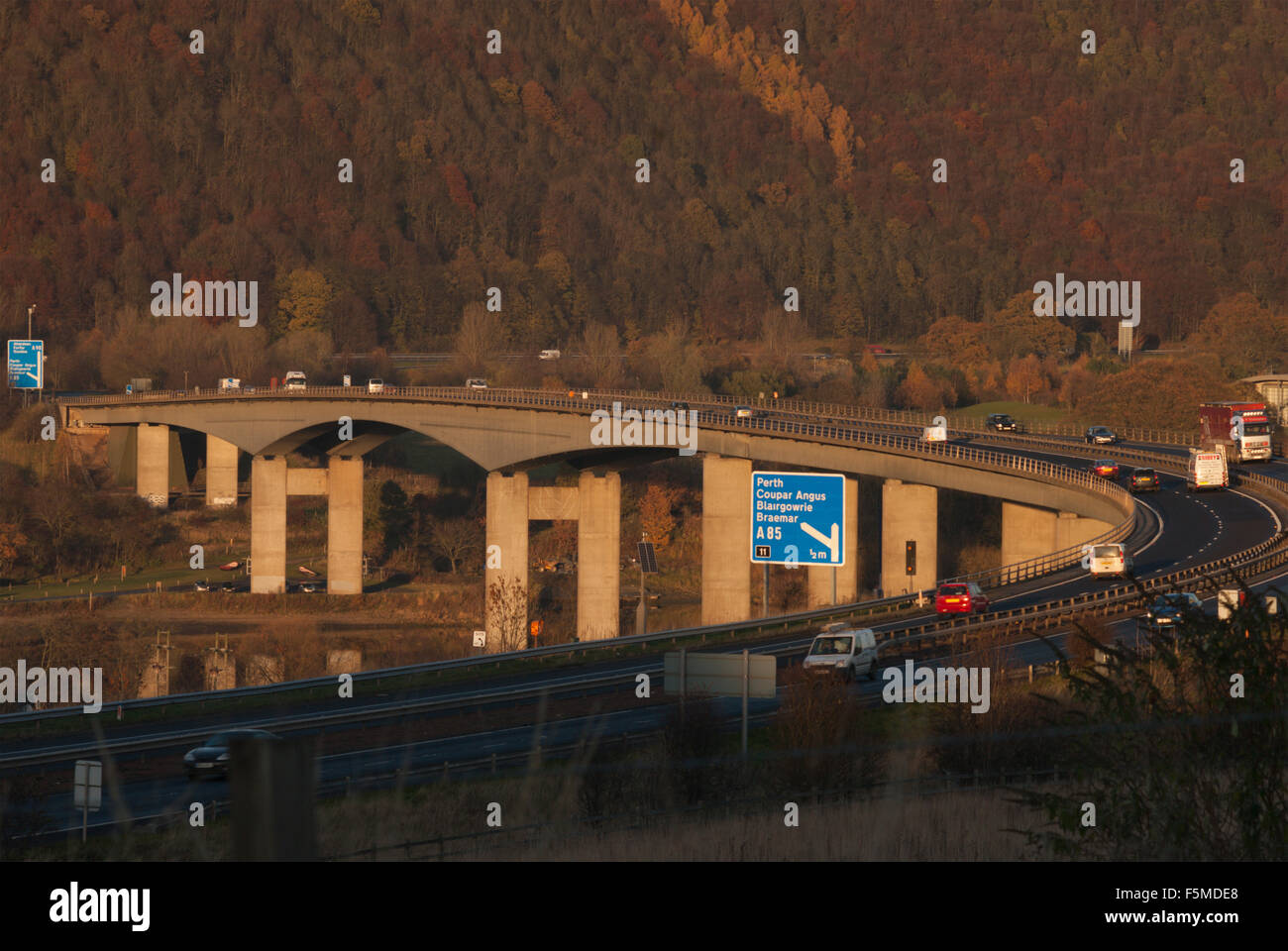 Friarton Bridge,Perth looking North at sunset Stock Photo - Alamy