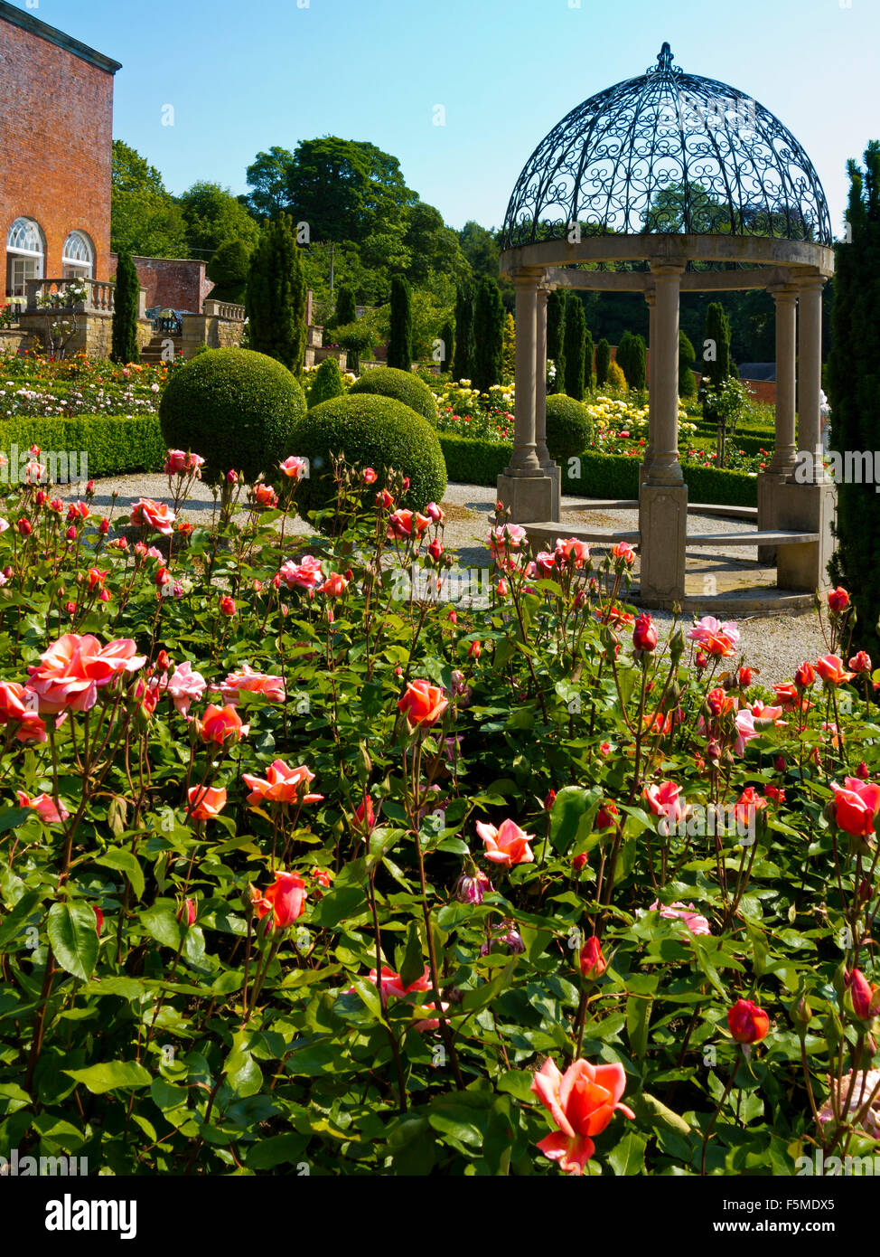 The Rose Garden at Hopton Hall in the Derbyshire Dales Peak District ...