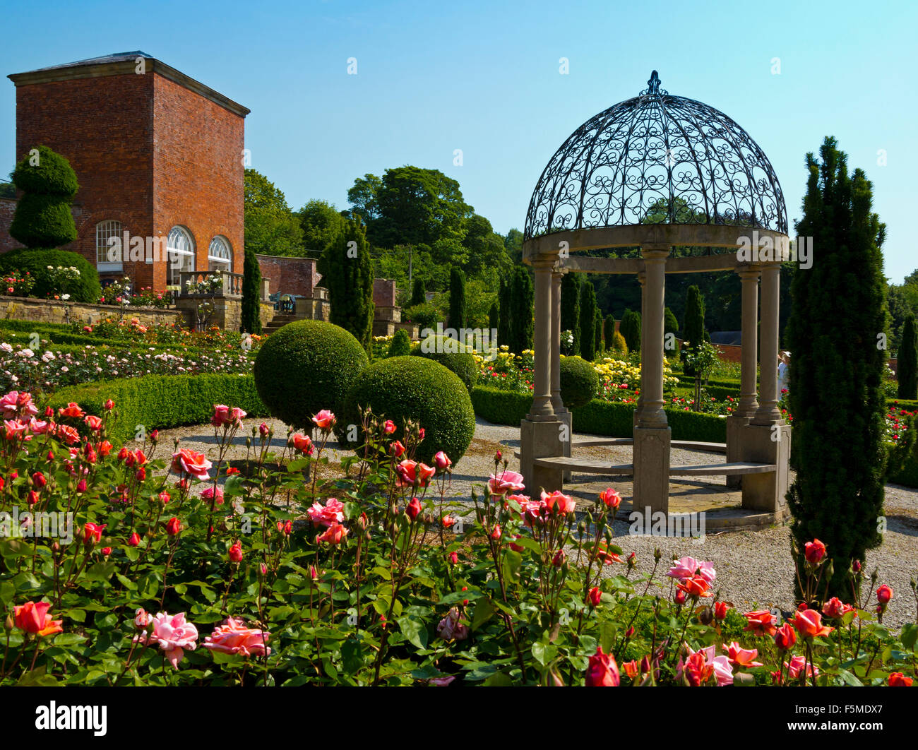 The Rose Garden at Hopton Hall in the Derbyshire Dales Peak District ...