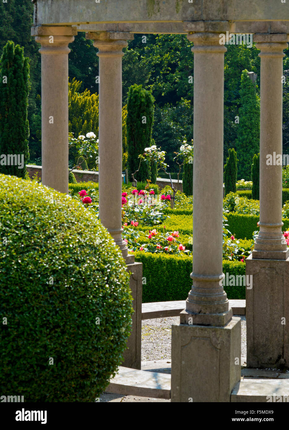 The Rose Garden at Hopton Hall in the Derbyshire Dales Peak District ...