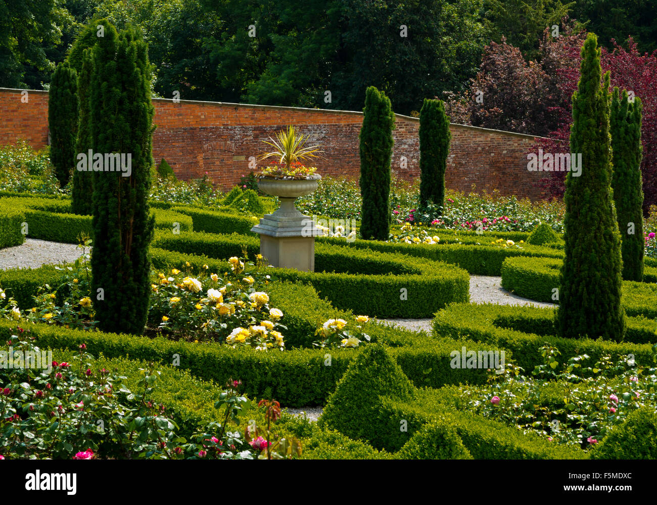 The Rose Garden at Hopton Hall in the Derbyshire Dales Peak District ...
