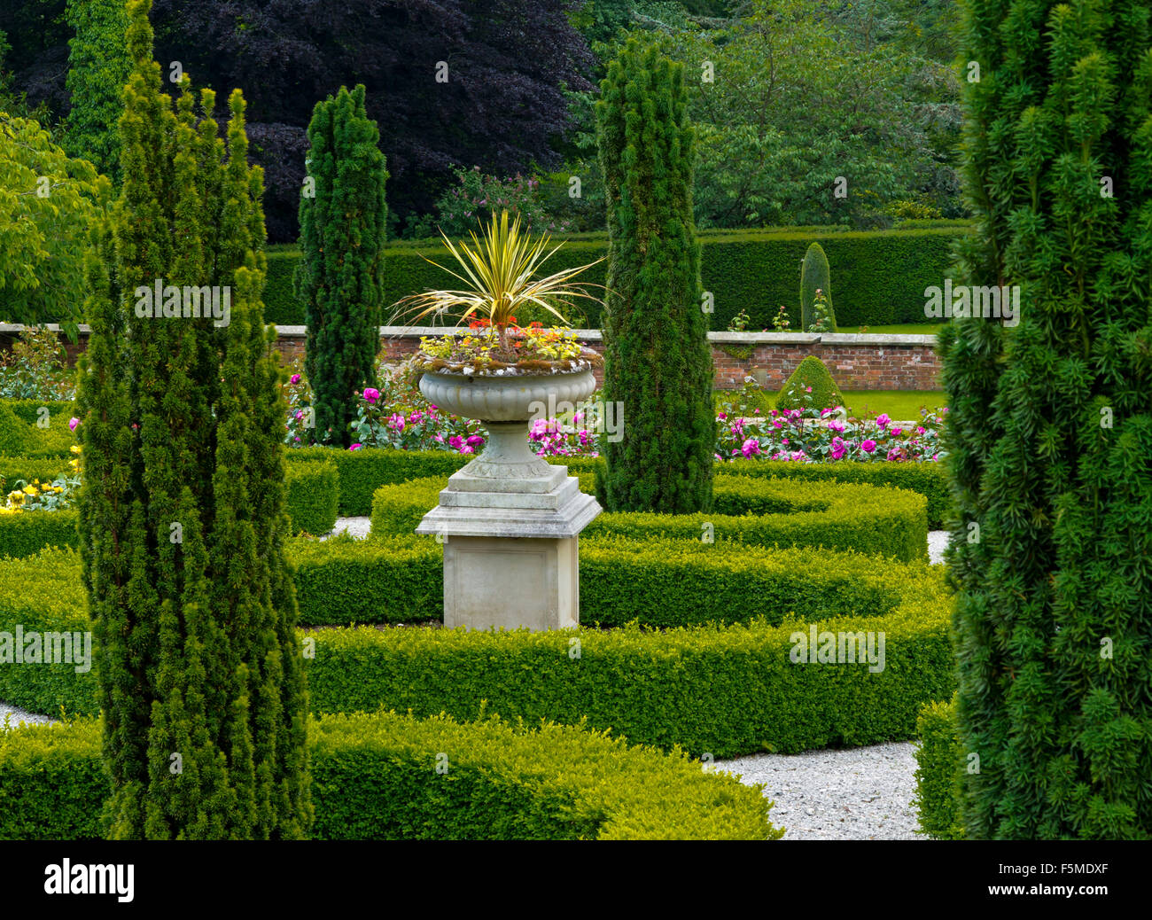 The Rose Garden at Hopton Hall in the Derbyshire Dales Peak District ...