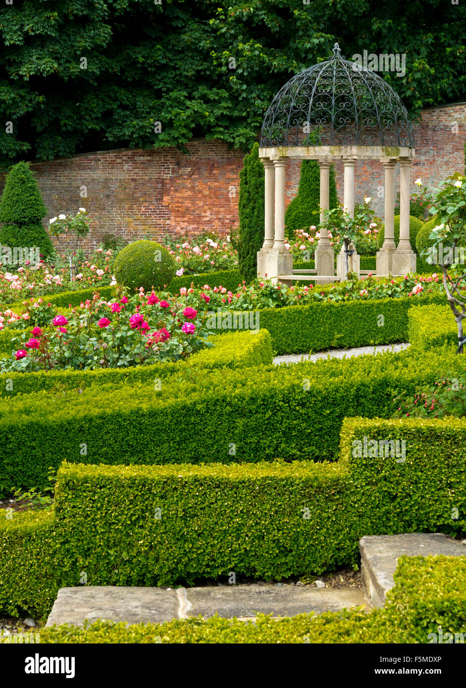 The Rose Garden at Hopton Hall in the Derbyshire Dales Peak District ...