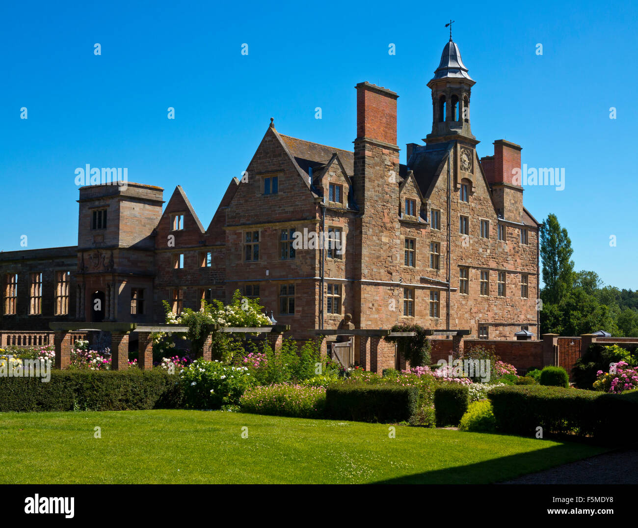 The house and garden at Rufford Abbey near Ollerton in Nottinghamshire ...