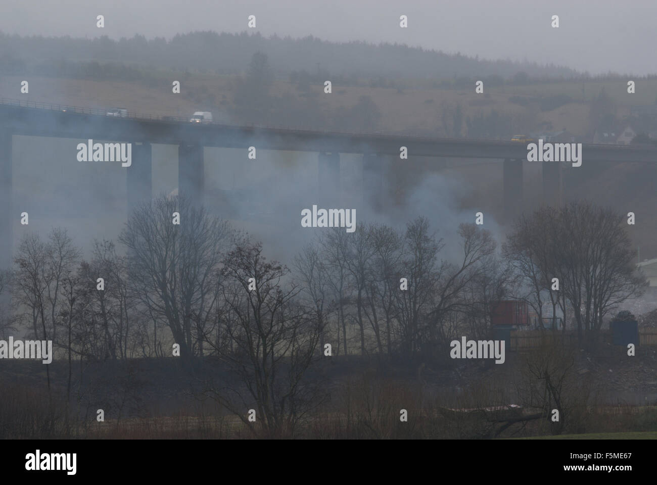 Friarton Bridge,Perth looking south, showing raised approach section ...