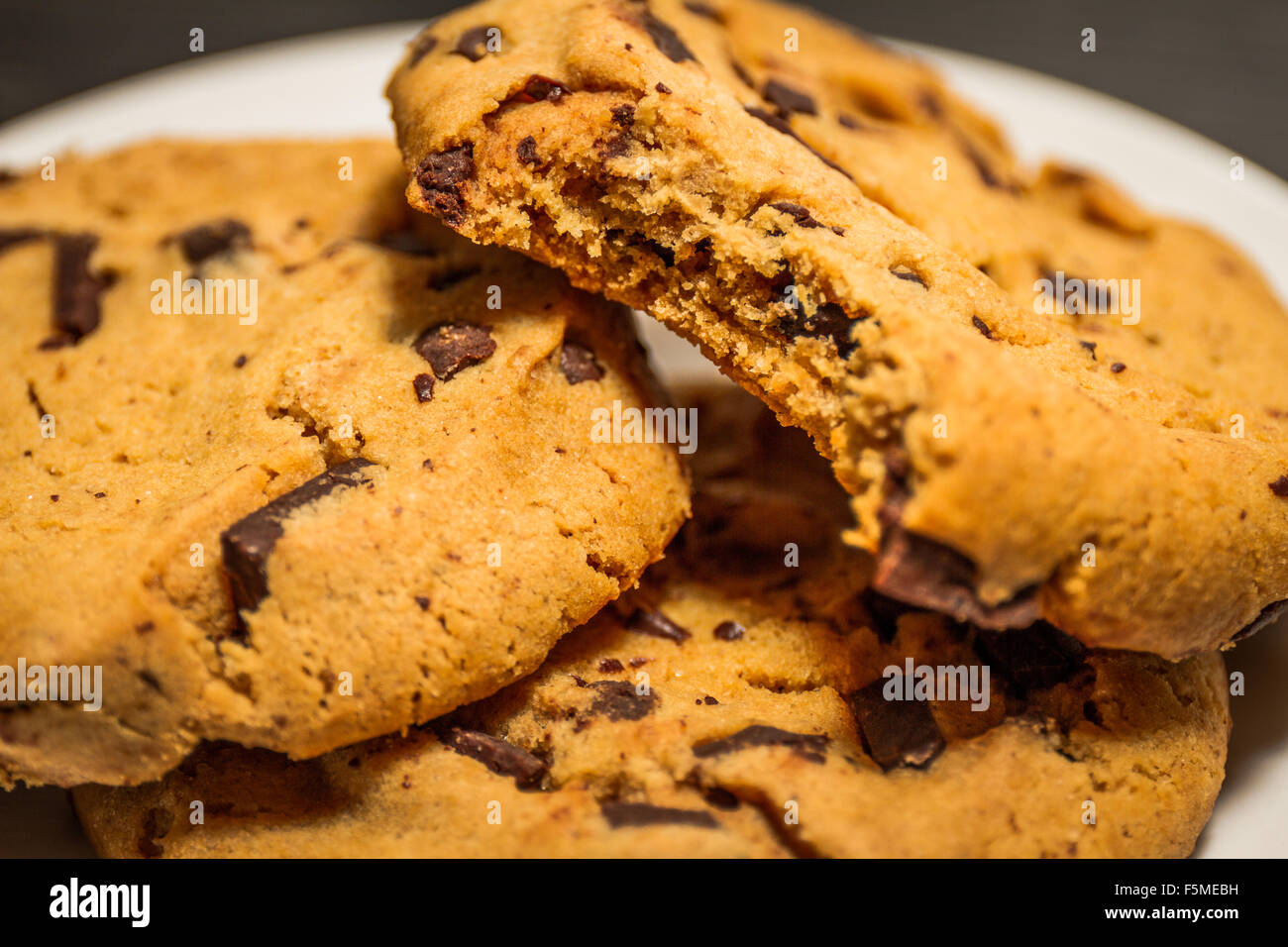 Bite out of a chocolate chip cookie hi-res stock photography and images ...