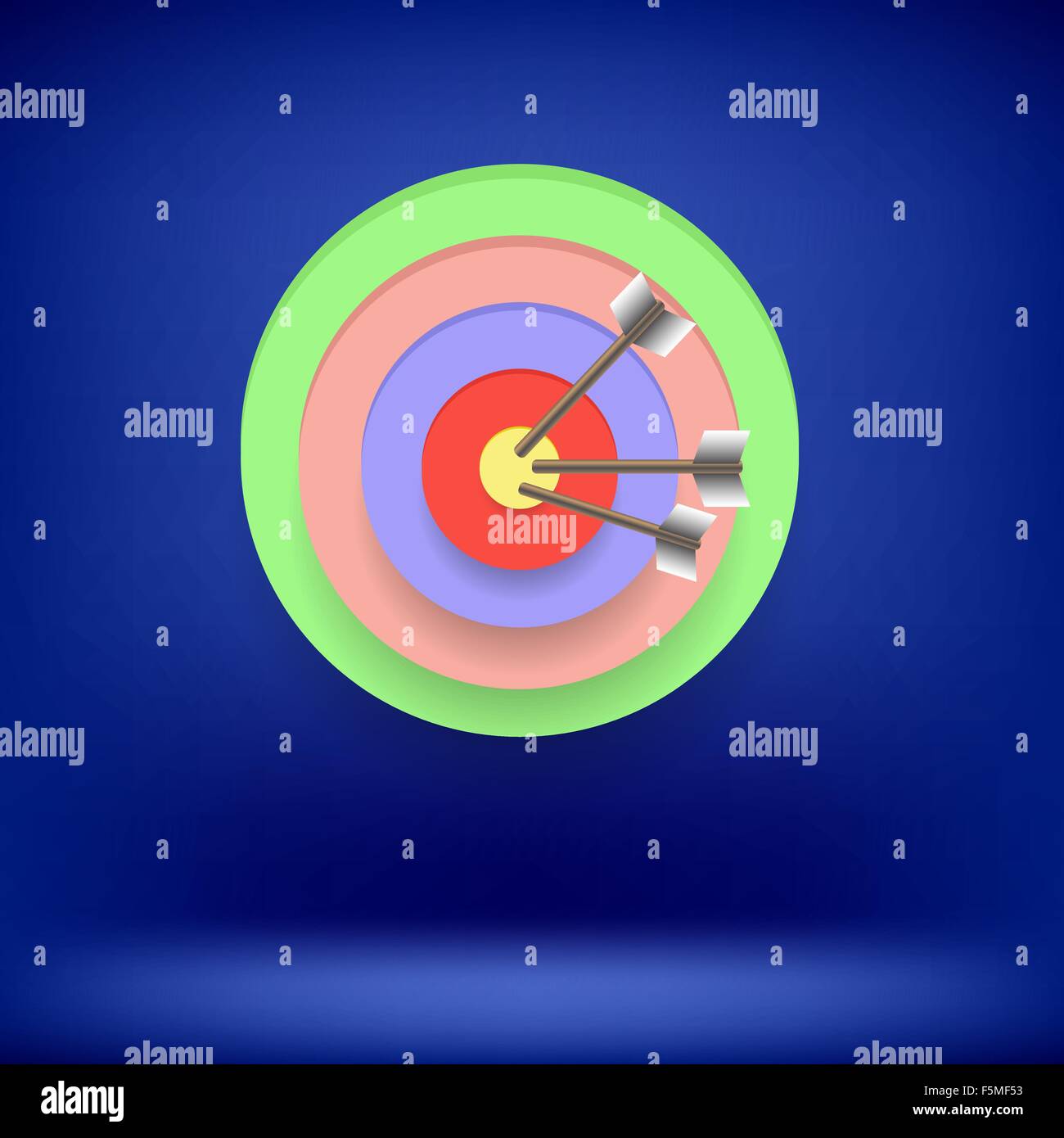 Arrow Hit Right on Target. Achieving Goal Stock Vector Image & Art - Alamy