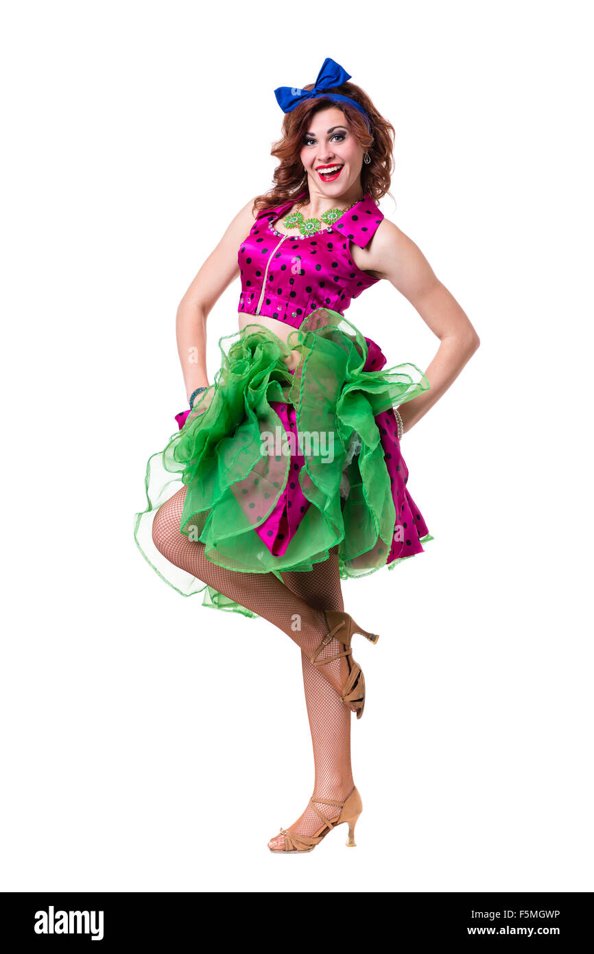 Disco dancer showing some movements against isolated white Stock Photo ...