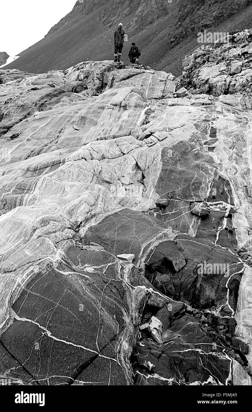 HMS Endurance British Antarctic Hydrographic Ship,volcanic rock strata ...