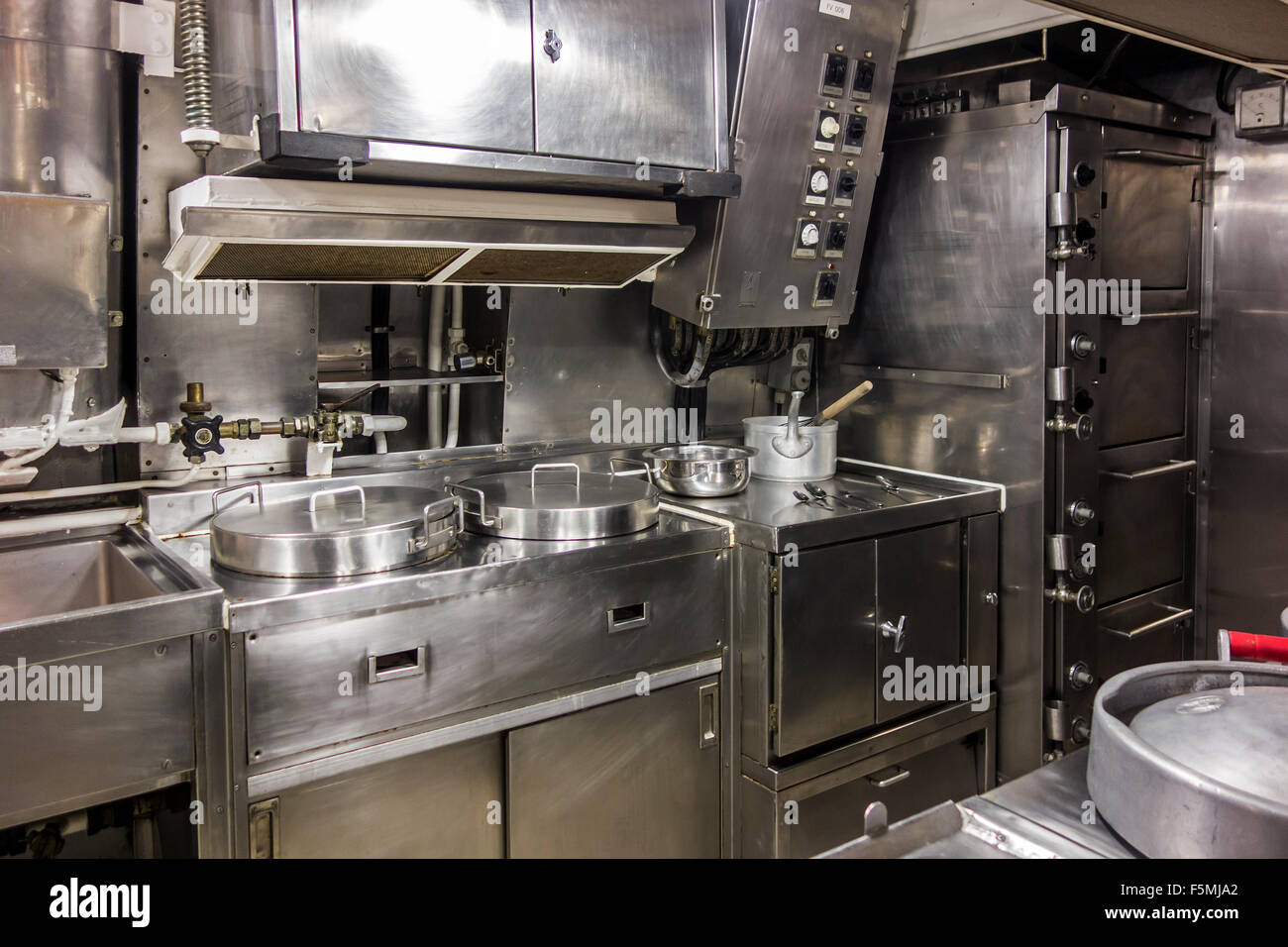 Cooker in kitchen of Redoutable, first French Navy SSBN ballistic ...