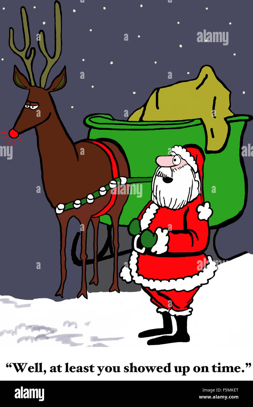 Santa sleigh cartoon hi-res stock photography and images - Alamy