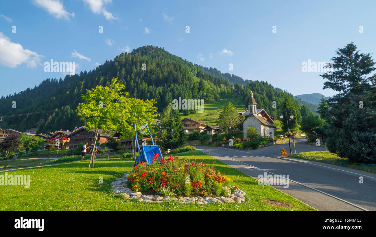 Summer evening in Chatel ,French village in Haute -Savoie,Portes du ...