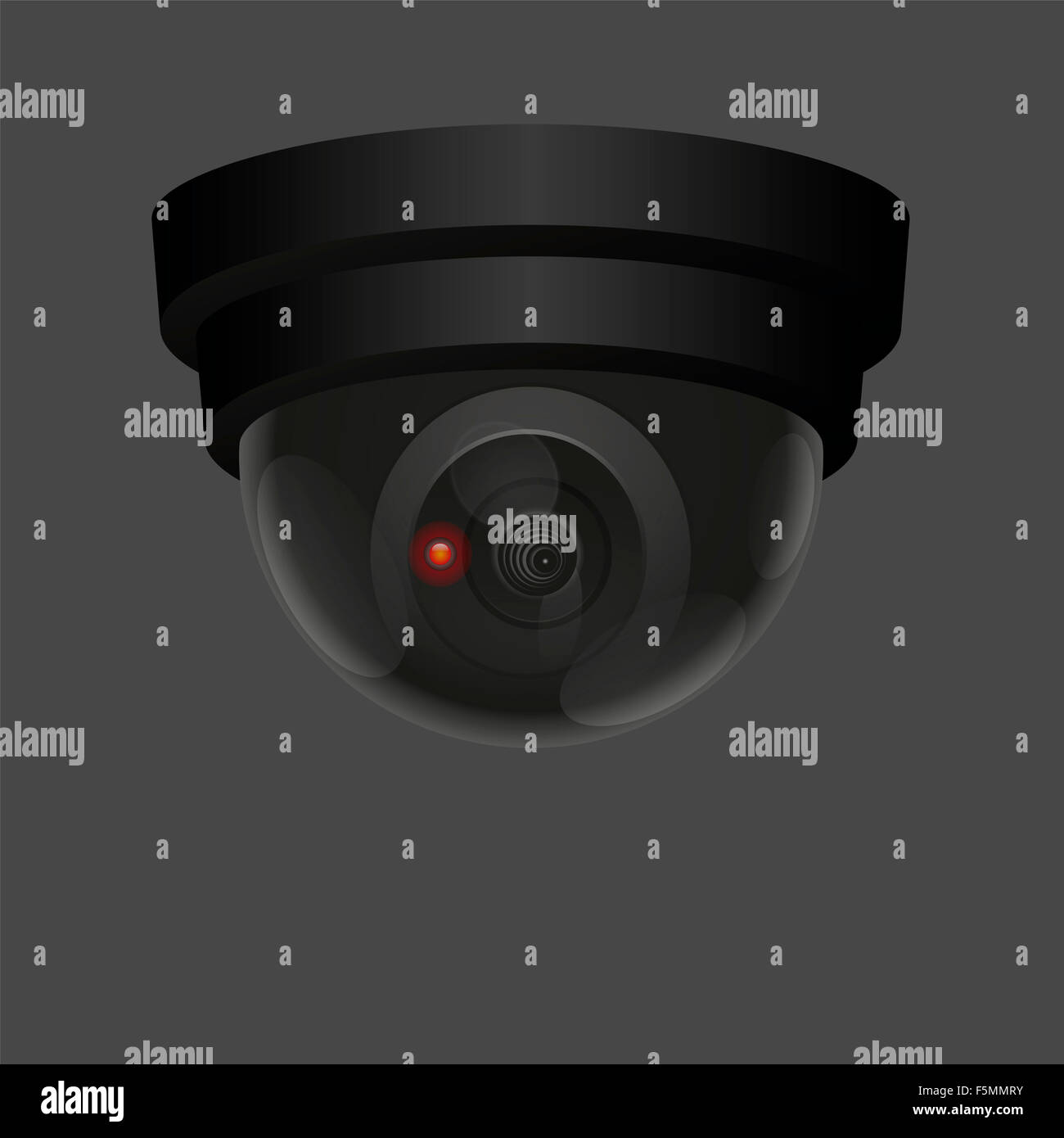 Observing ceiling camera - illustration on dark gray background Stock ...