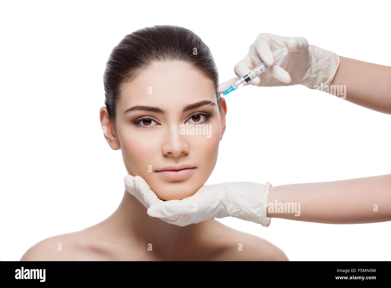 Woman gets collagen injection Stock Photo - Alamy