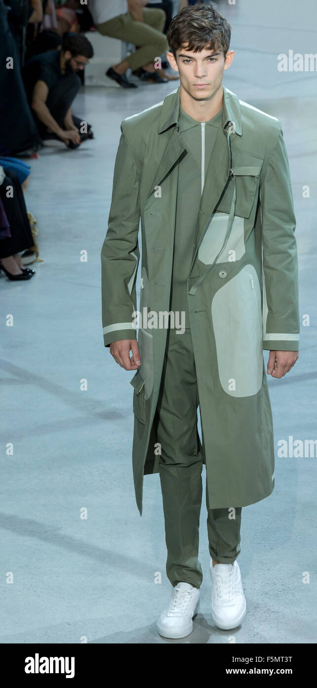 New York, NY - September 12, 2015: Matthieu Gregoire walks the runway ...