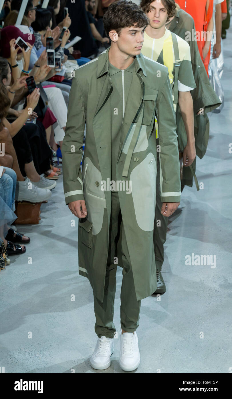 New York, NY - September 12, 2015: Matthieu Gregoire walks the runway ...