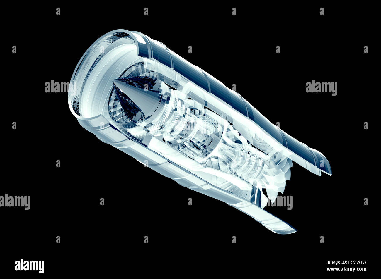 x-ray image jet engine isolated on black Stock Photo - Alamy