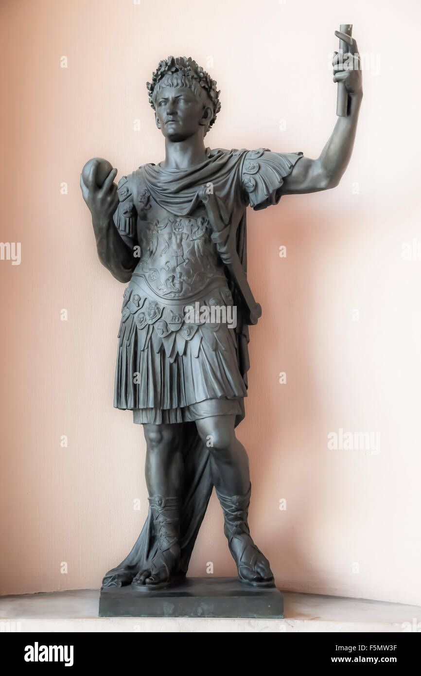 Bronze Greek and Roman statues are nestled about the entrance of the ...