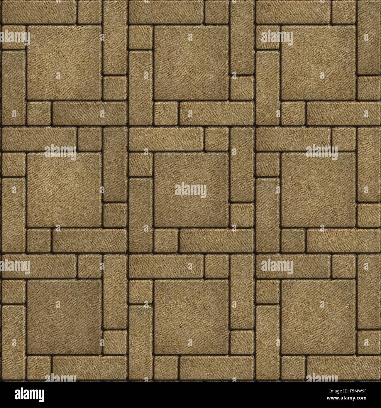 Sand Color Paving Slabs in the form of big Square with Small Quadrate ...