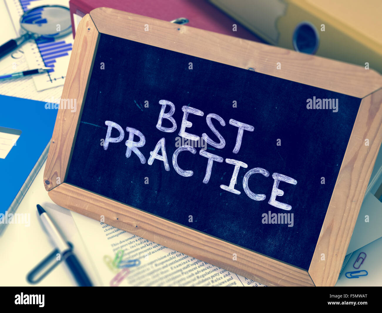 Handwritten Best Practice on a Chalkboard Stock Photo - Alamy