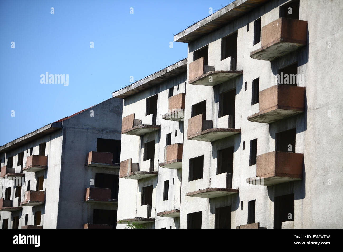Color image of some abandoned blocks of flats Stock Photo - Alamy