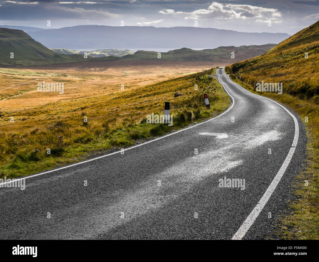 Single track road through Ardnamurchan to the most westerly point on ...